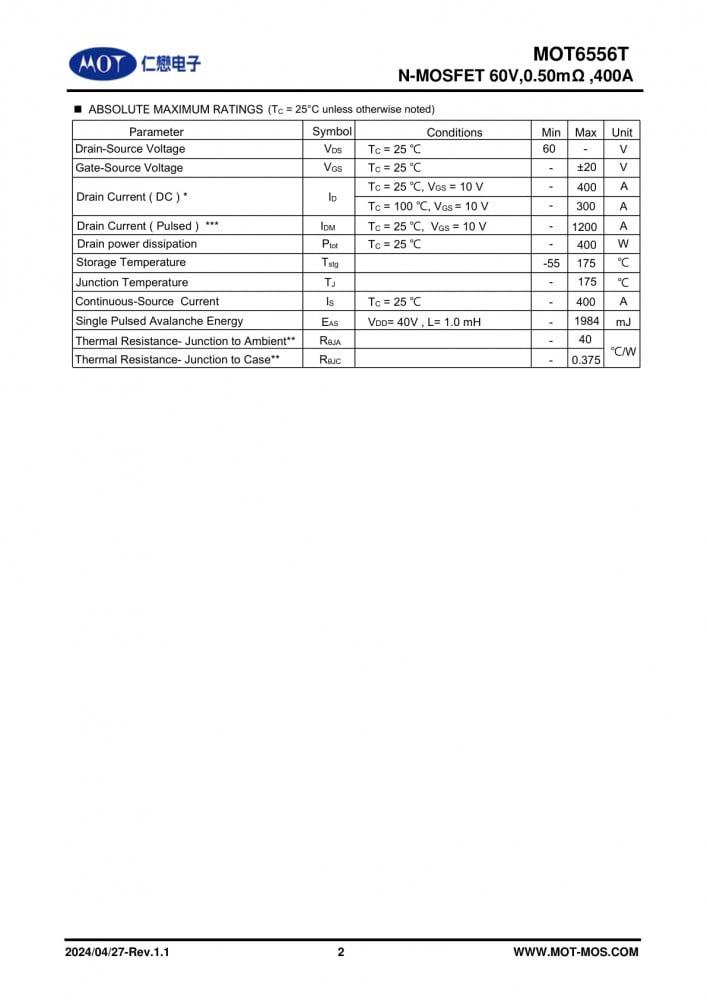 MOT6556T datasheet page 2