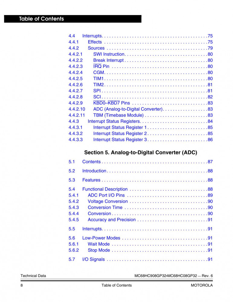 MOTOROLA technical data page 10
