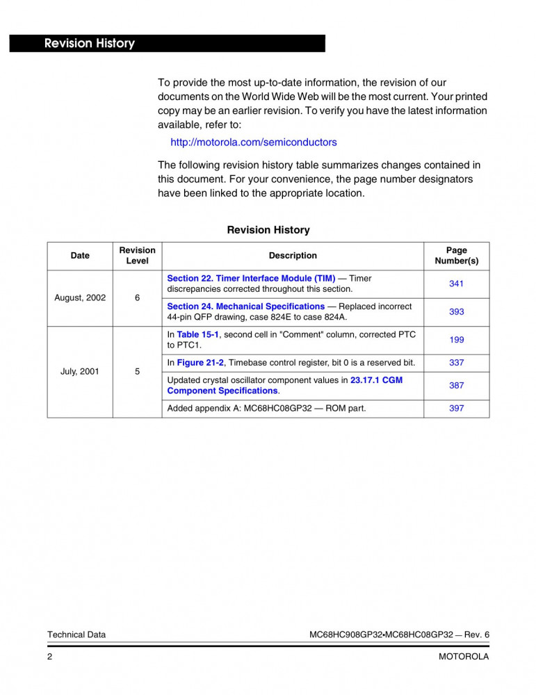 MOTOROLA technical data page 4
