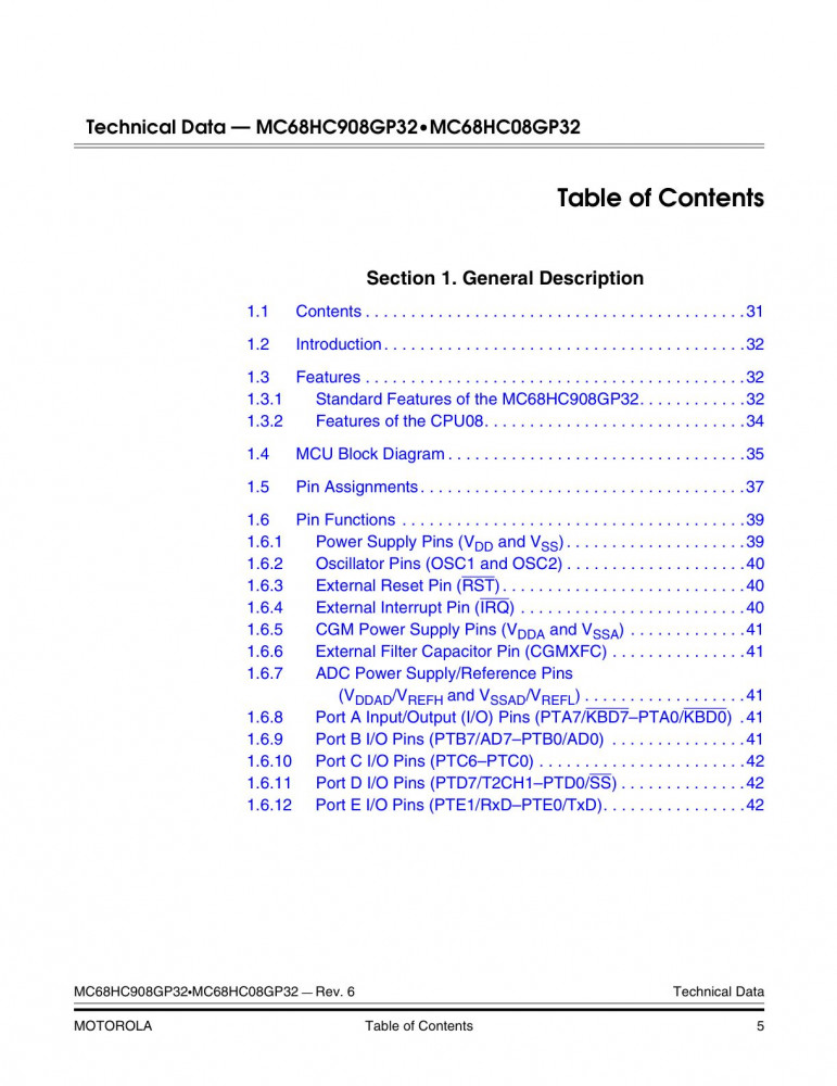 MOTOROLA technical data page 7