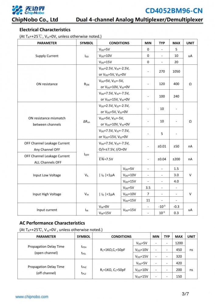CD4052BM96-CN datasheet page 3