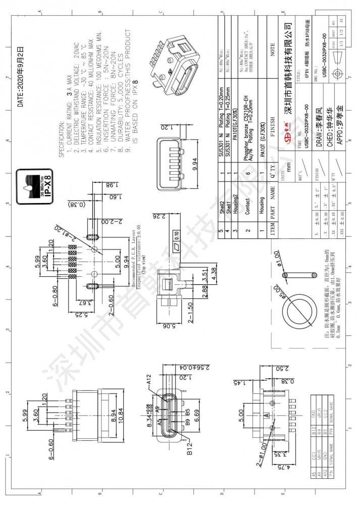 USBC-0032IPX8-00 specification page 6