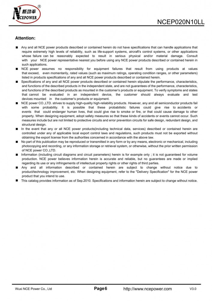 NCEP020N10LL datasheet page 6