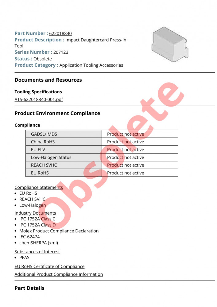 Tooling document preview, page 1