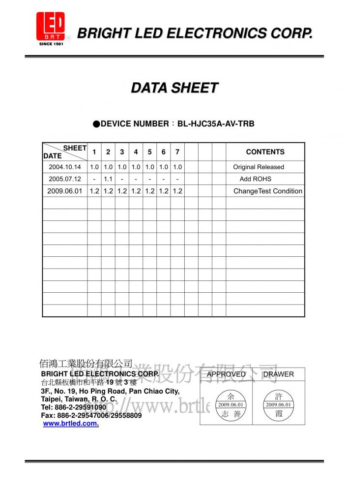 BL-HJC35A-AV-TRB datasheet page 1