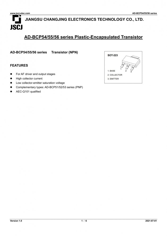 AD-BCP56-16 datasheet page 1