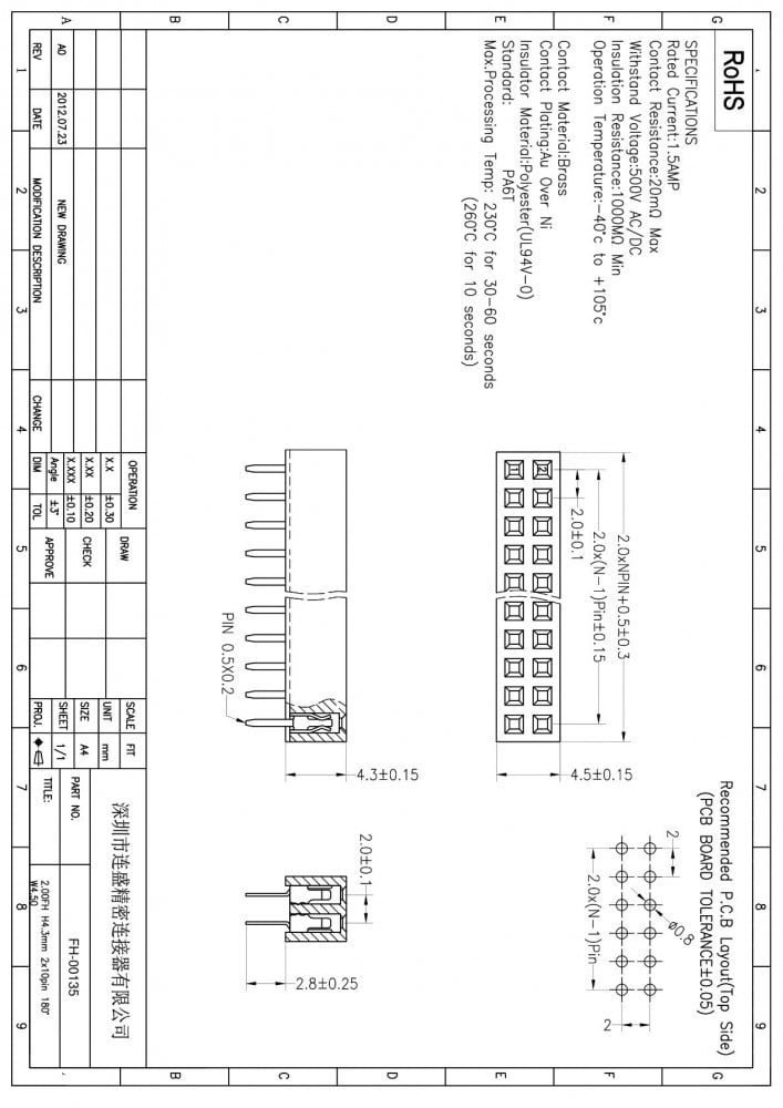 Liansheng FH-00135 technical drawing