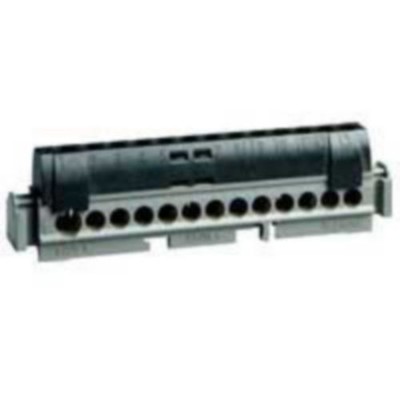 IP2X terminal block - Phase (black) - 1x6mm² to 25mm² input - 12x1.5mm² to 16mm² outputs - DIN rail mounting, 113mm length for sale