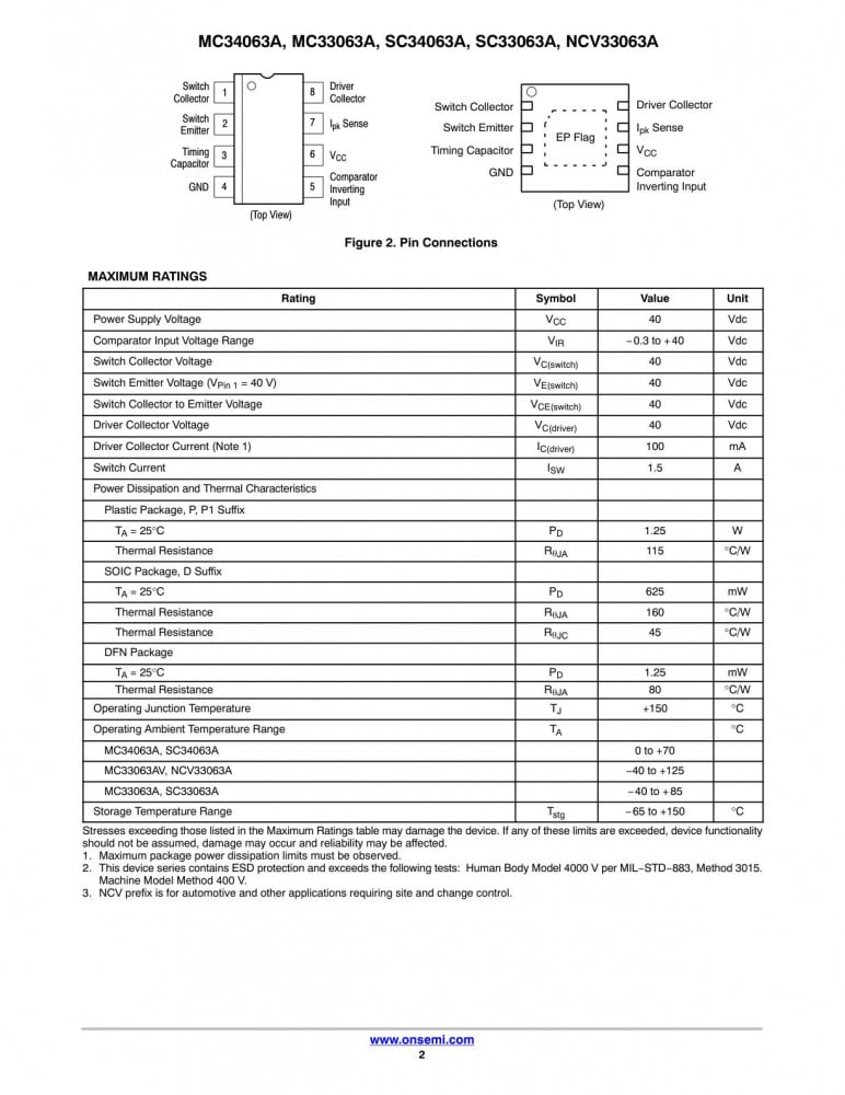 MC34063 technical document page 2