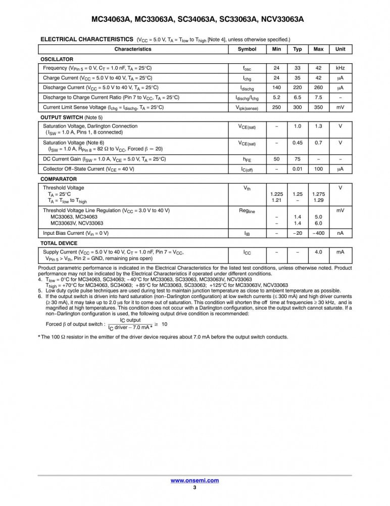 MC34063 technical document page 3