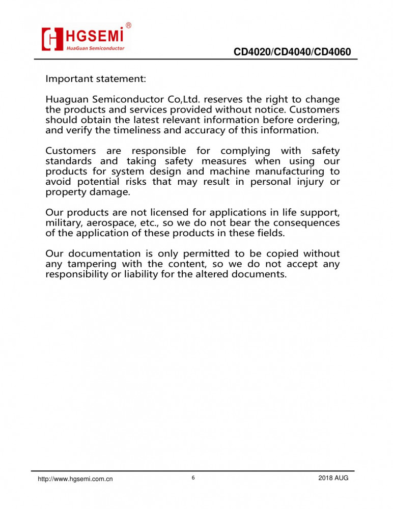 CD4040BE technical document page 6