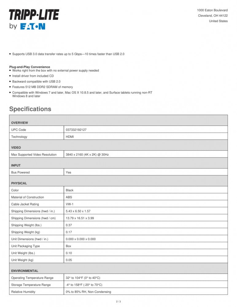 U344-001-HD-4K technical document page 2