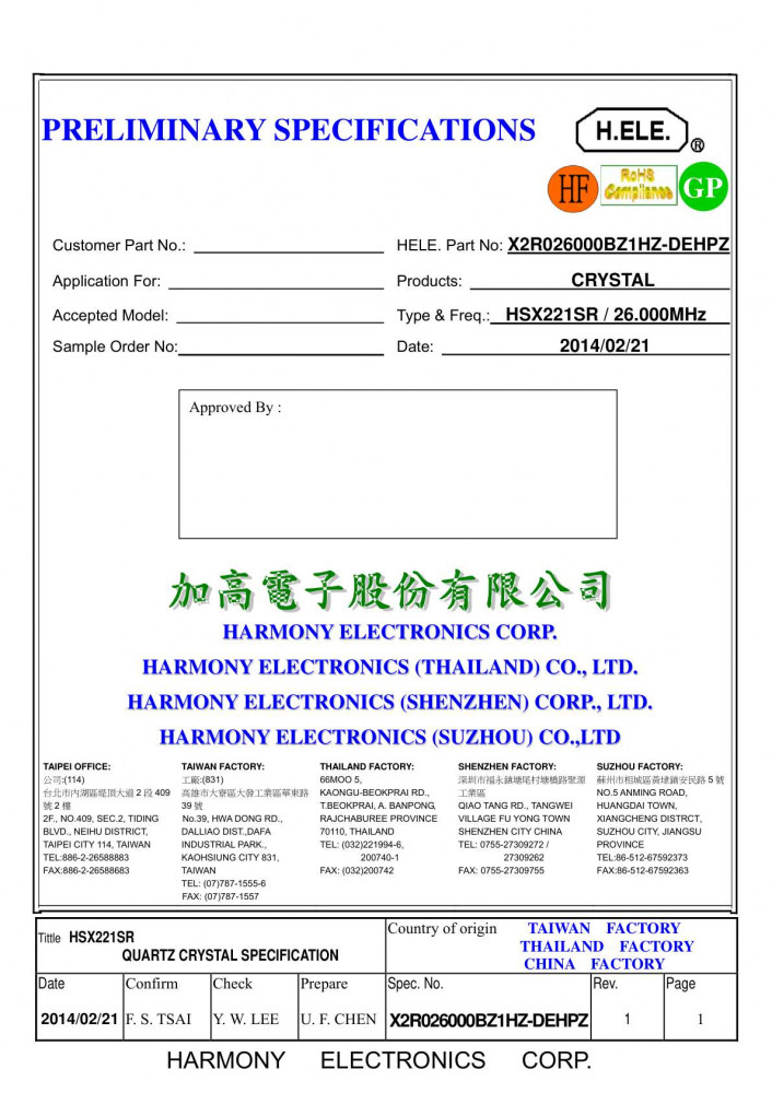 X2R026000BZ1HZ-DEHPZ specification page 1