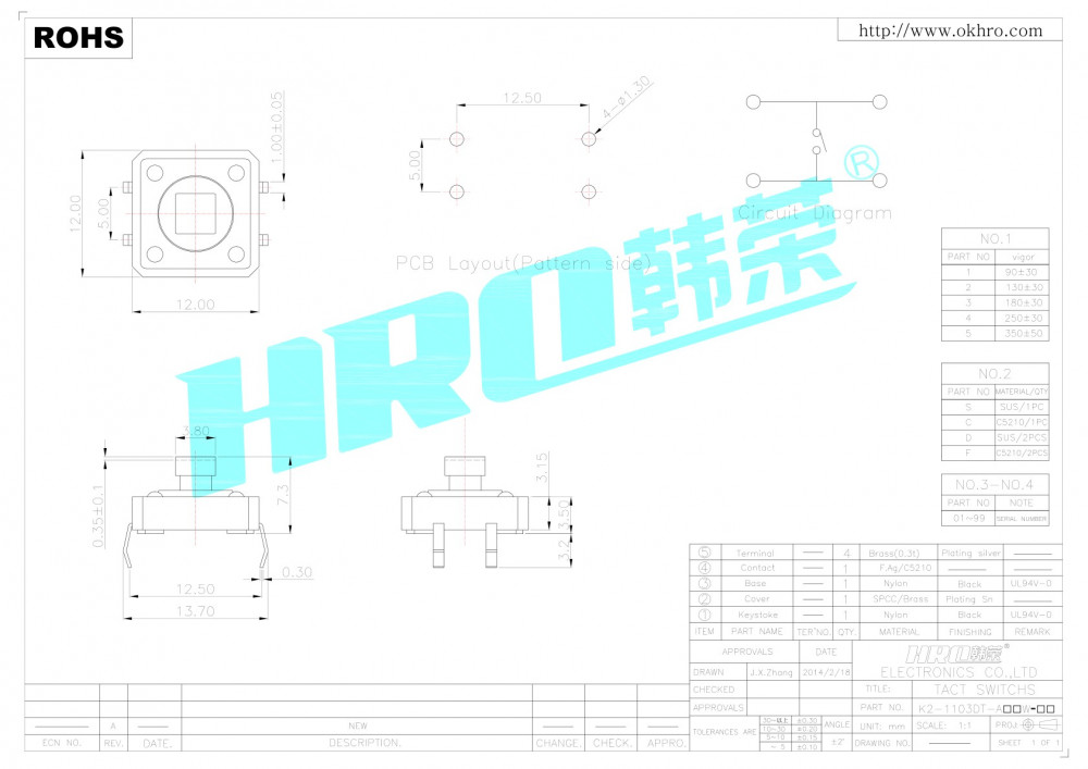 K2-1103DT-A4CW-04 technical drawing