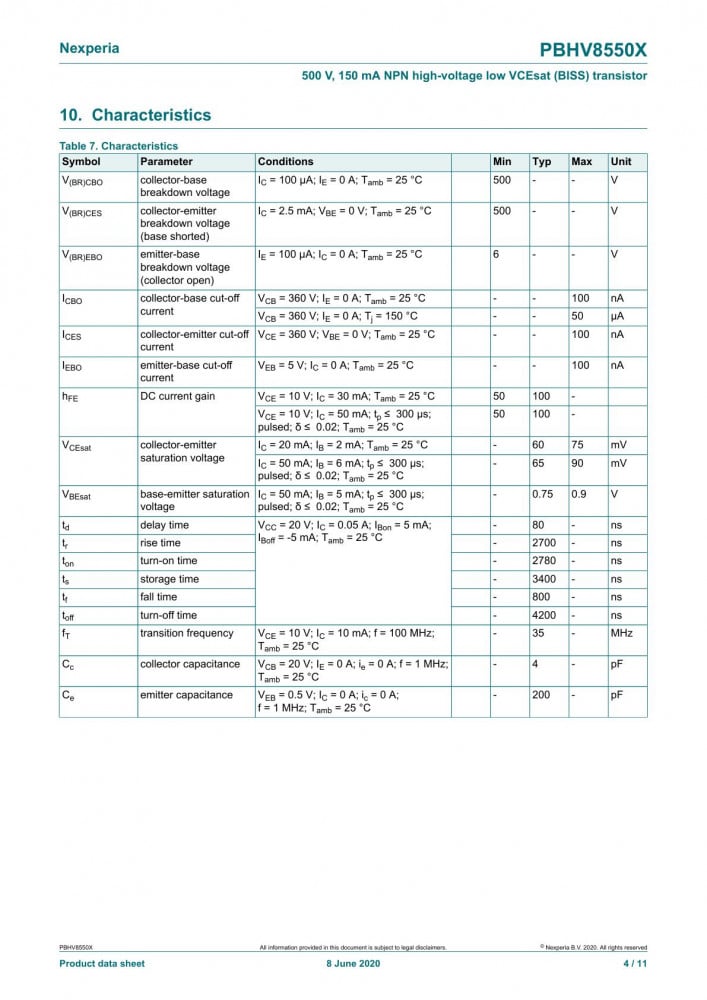 PBHV8550XF datasheet page 4