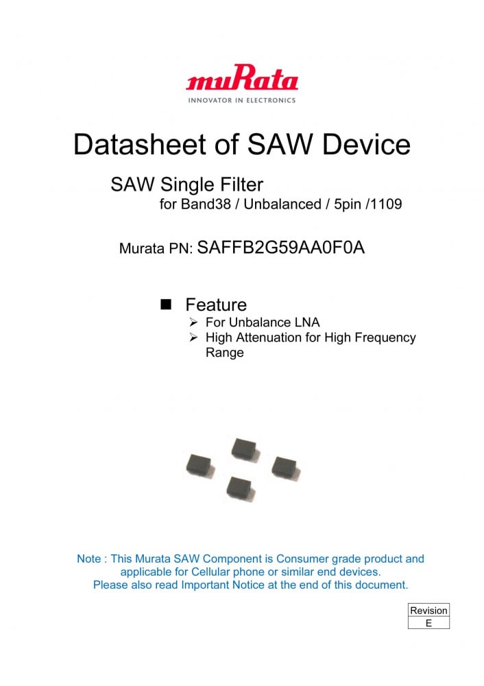 SAFFB2G59AA0F0AR1X datasheet page 1