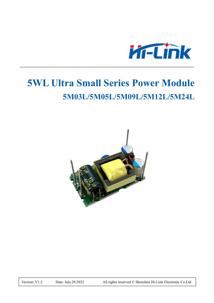 HLK-5M24L datasheet page 1