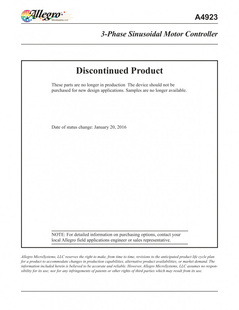 A4923 datasheet page 1
