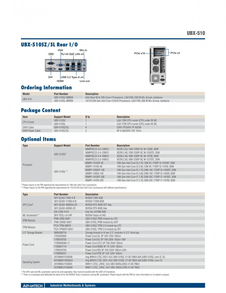 UBX-510SL product documentation page 3