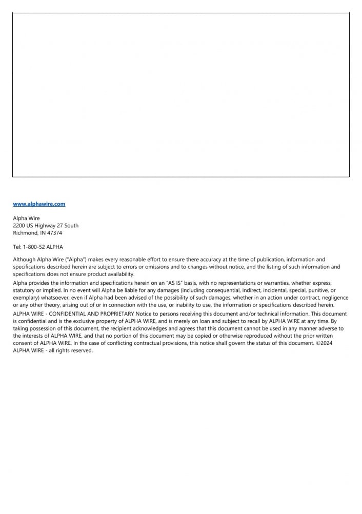 Alpha Wire LC-134 technical document page 3