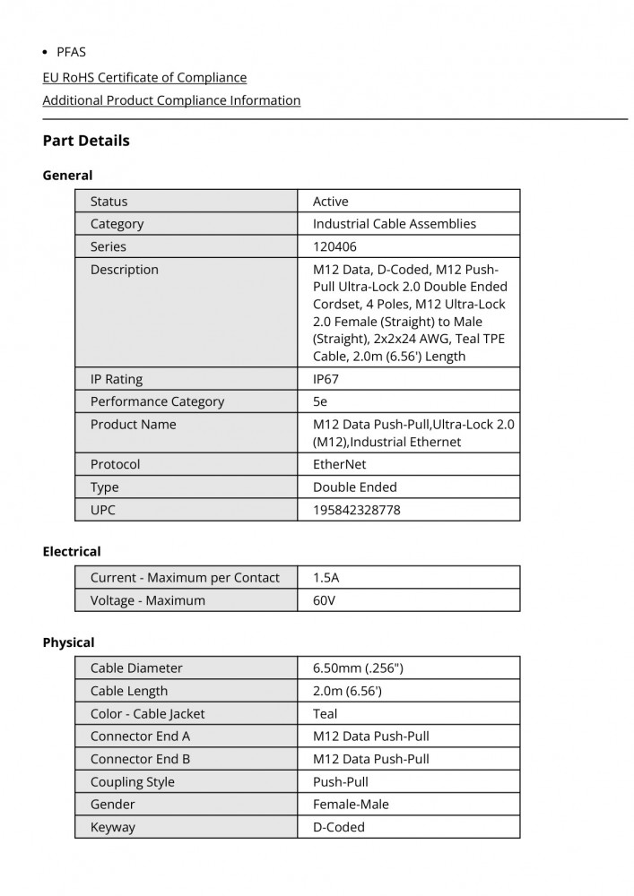 Molex product specification document page 2
