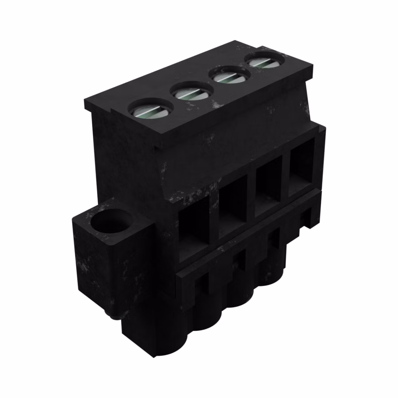 5.00mm Pitch Eurostyle Vertical Plug, with Retention Screws and Standard Imprinting, Rear Wire Entry, Black, 4 Circuits for sale