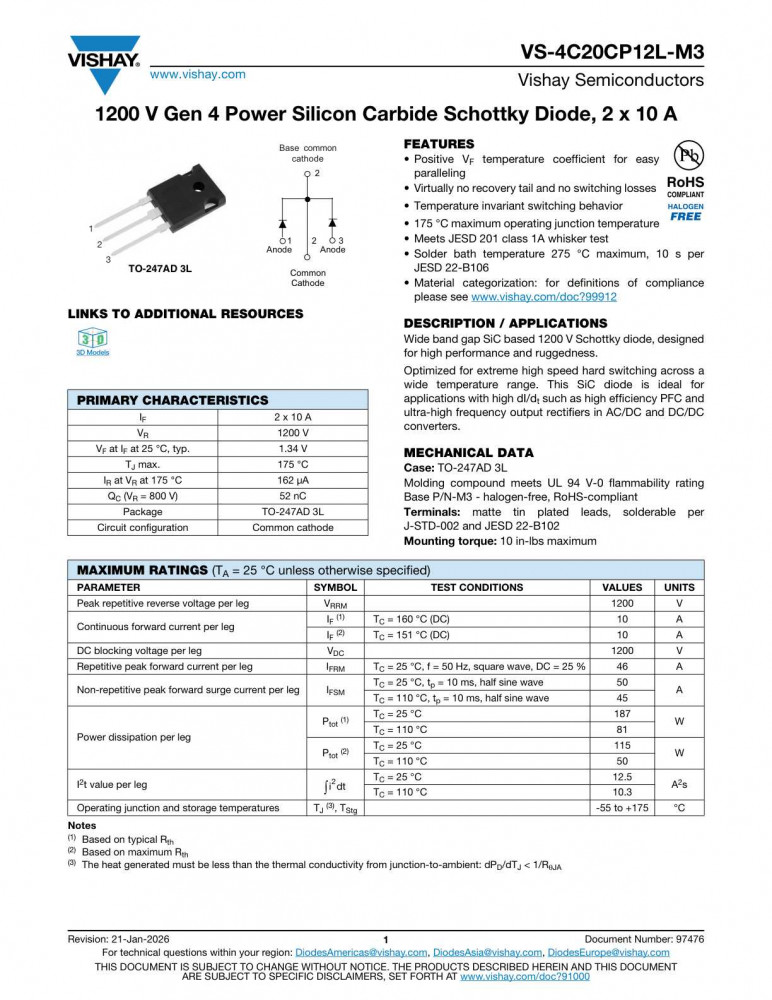VS-4C20CP12L-M3 datasheet page 1