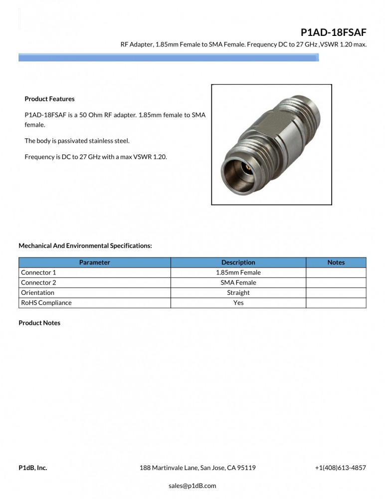 P1AD-18FSAF product technical documentation image