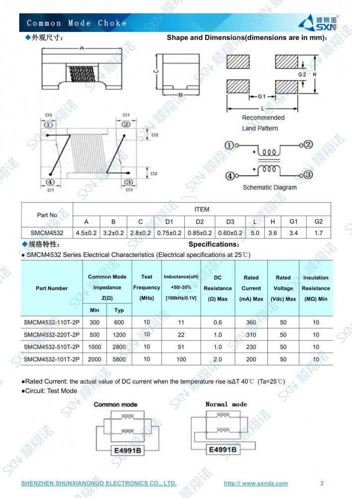 SMCM4532 datasheet page 2