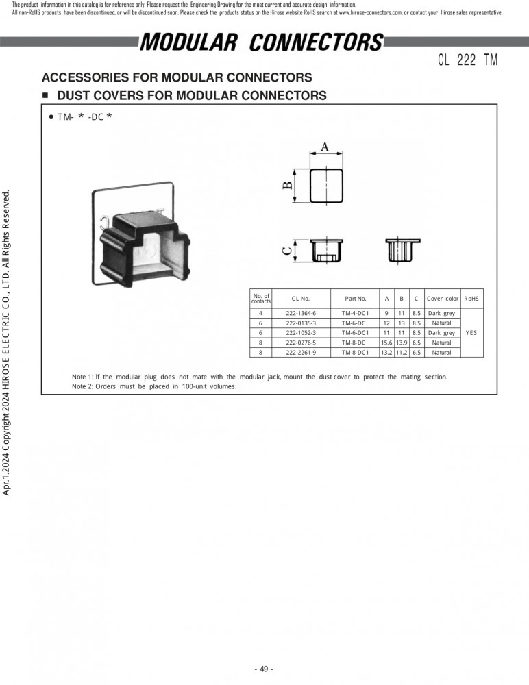 HRS TM-8-DC1 datasheet page