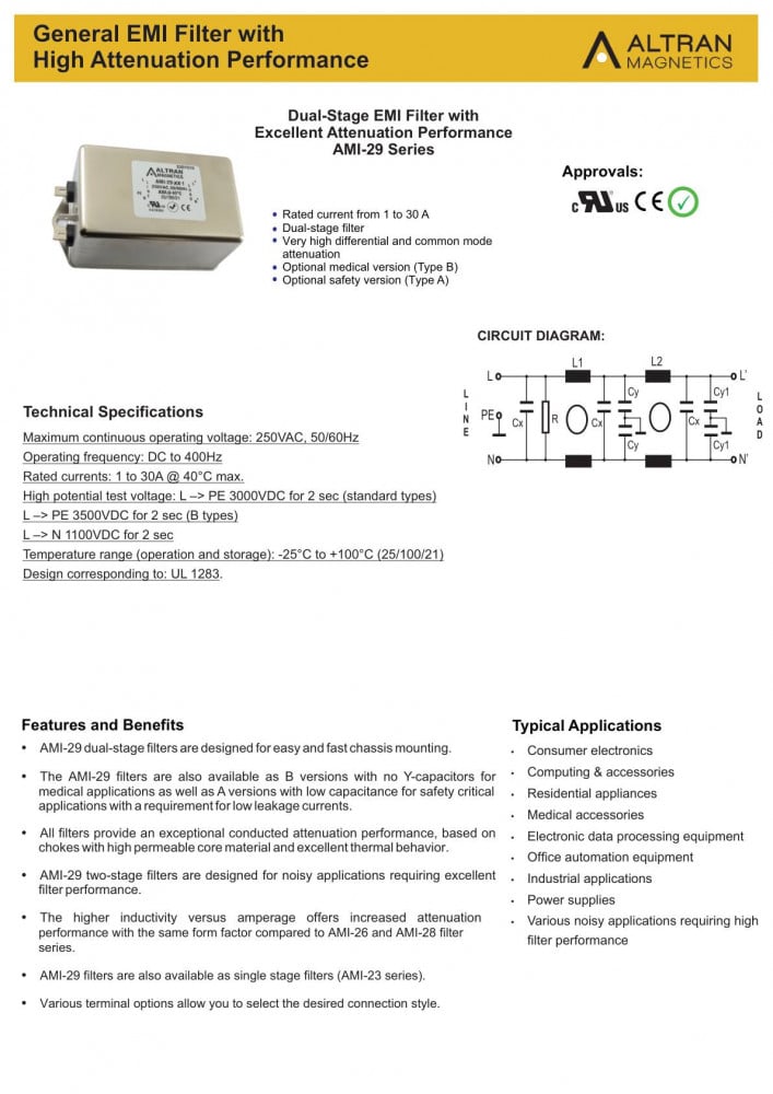 AMI-29 series technical documentation page 1