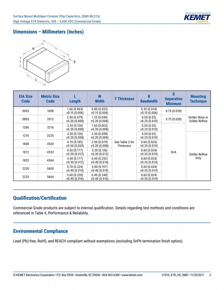 KEMET datasheet page 3