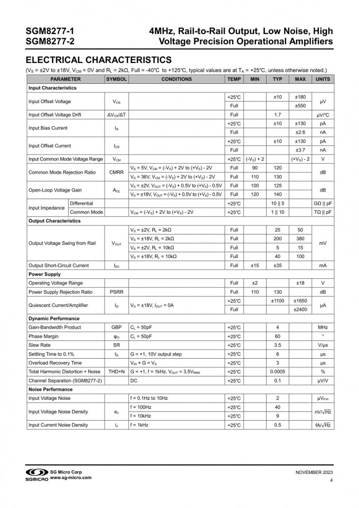 SGM8277-1 datasheet page 4