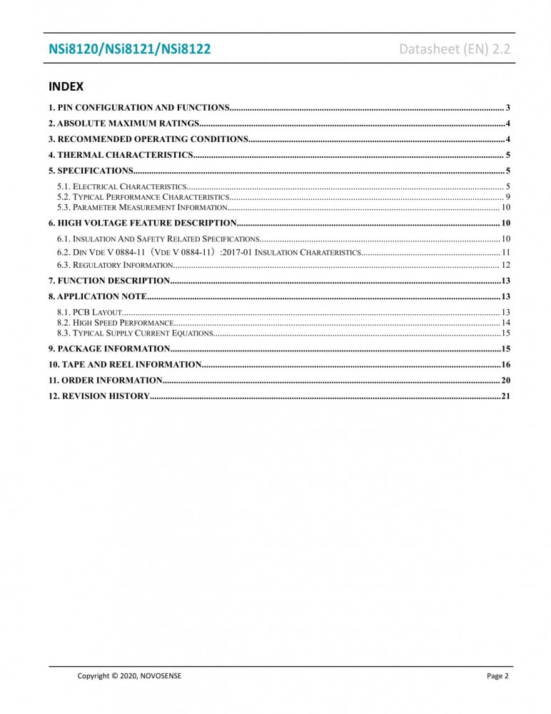 NSi8122N1 datasheet page 2
