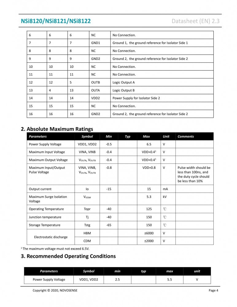 NSi8122N1 datasheet page 4