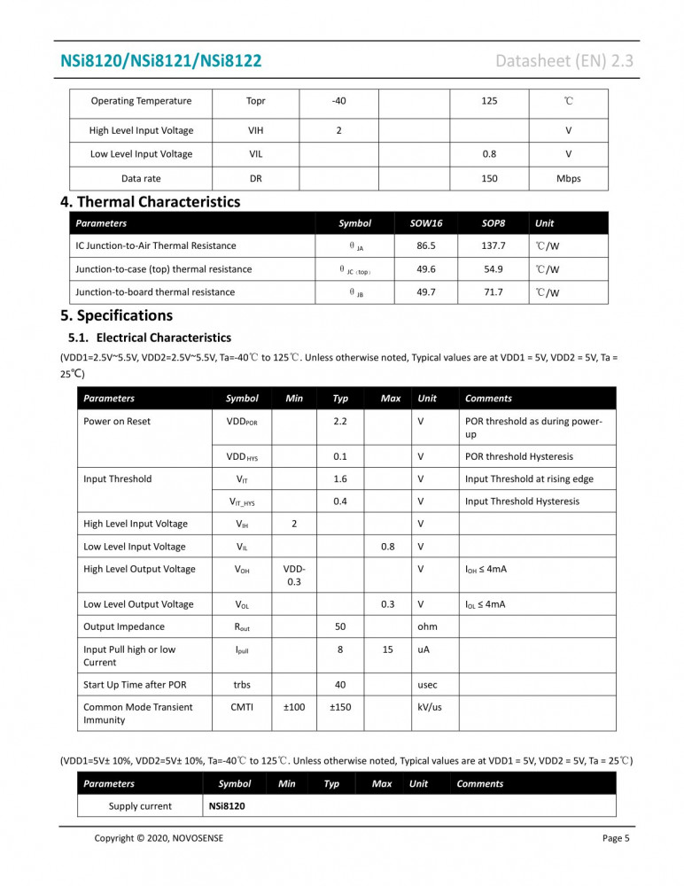 NSi8122N1 datasheet page 5