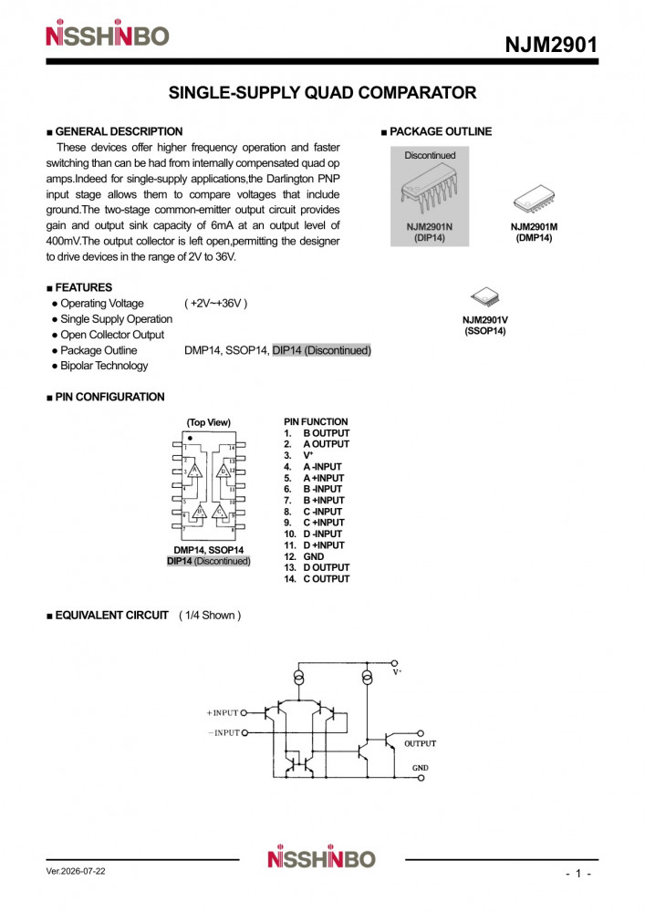 NJM2901 technical document page 1
