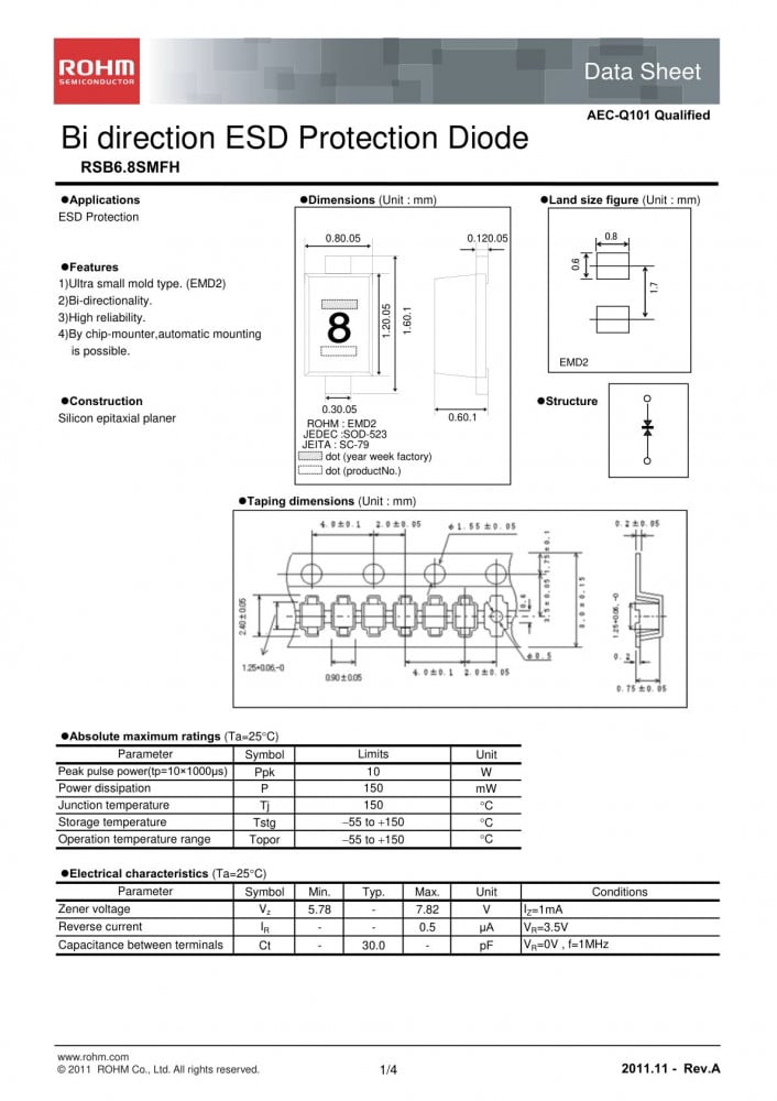 RSB6.8SMFHT2N technical document page 1
