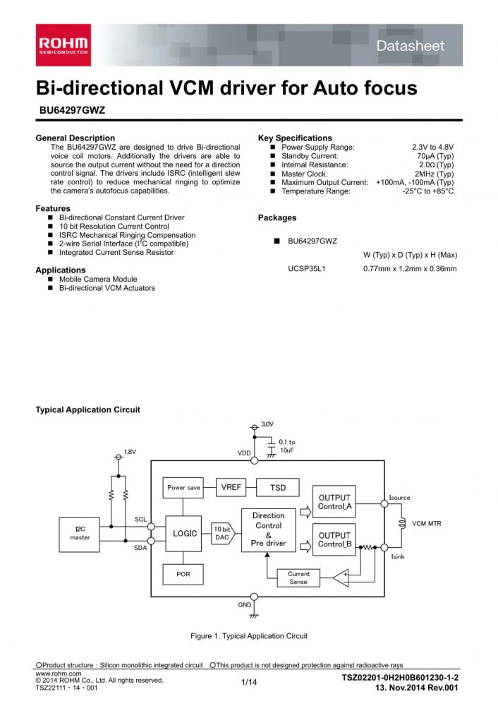 BU64297GWZ-TR datasheet page 1