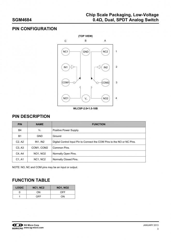 SGM4684 datasheet page 3