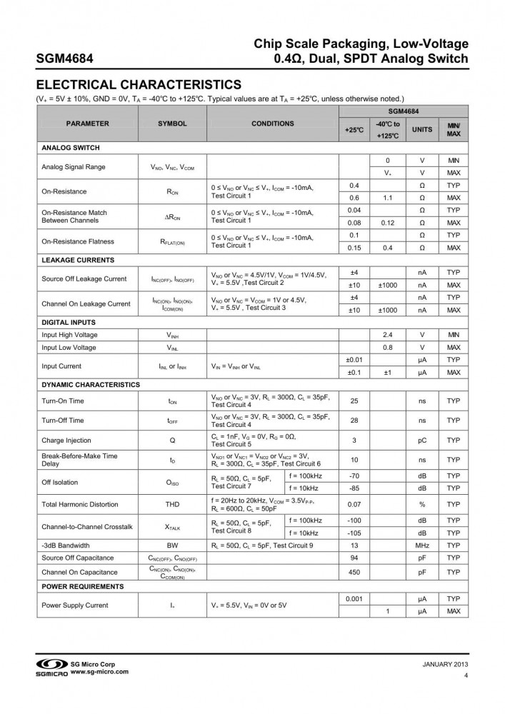 SGM4684 datasheet page 4