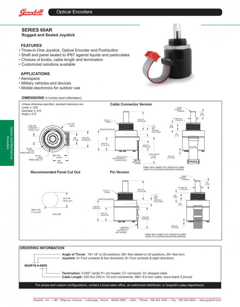 Grayhill Series 60AR product documentation page 1