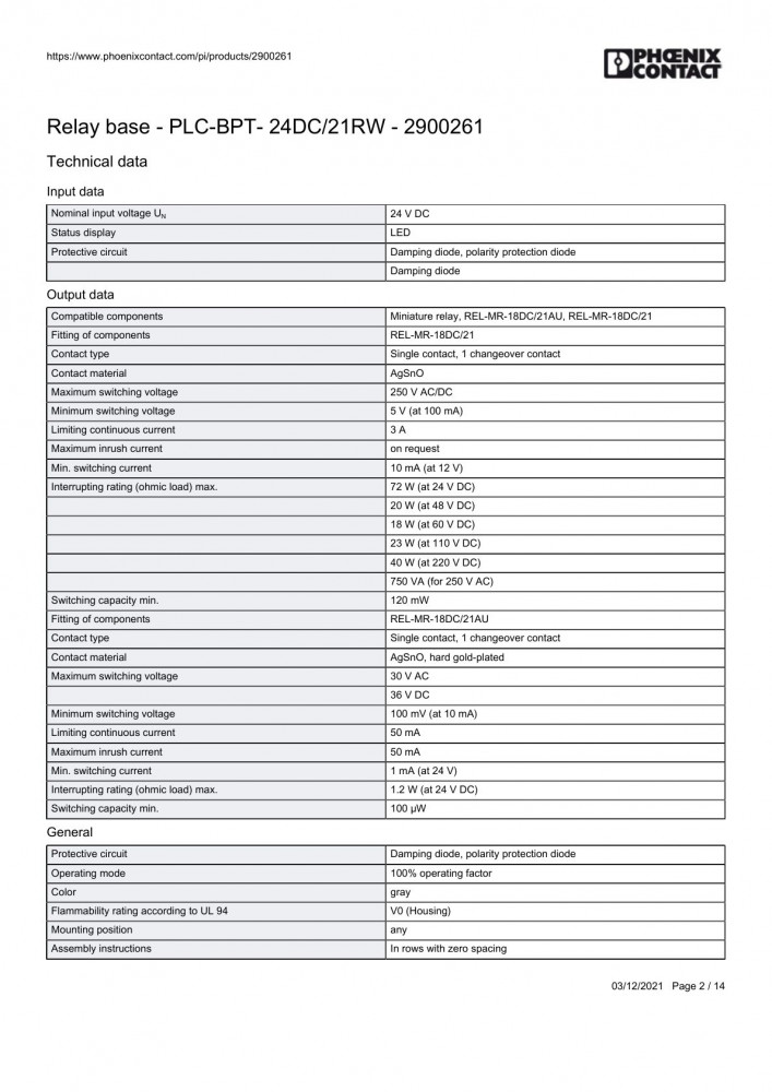 Phoenix Contact 2900261 document page 2