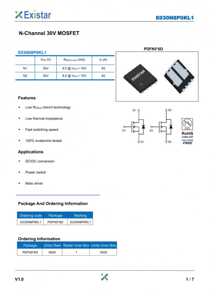 E030N8P0KL1 datasheet page 1