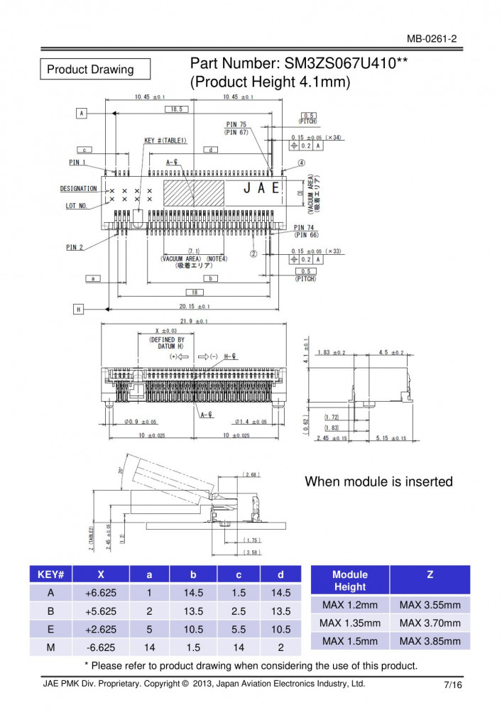 JAE SM3 Series document page 7