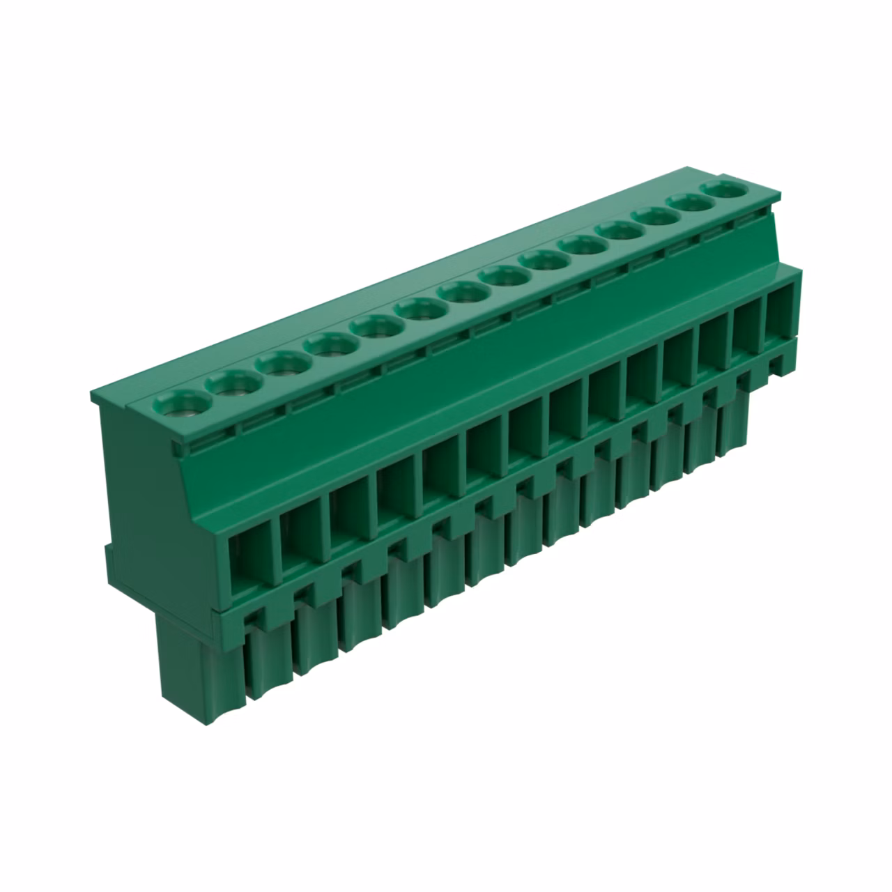 3.50mm Pitch Eurostyle Vertical Plug, with Standard Imprinting, Rear Wire Entry, Green Housing, Gold (Au) Plated, 14 Circuits for sale