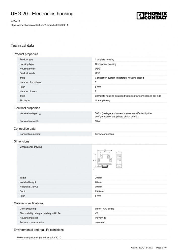 Phoenix Contact 2790211 technical document page 2