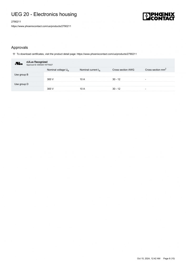 Phoenix Contact 2790211 technical document page 8