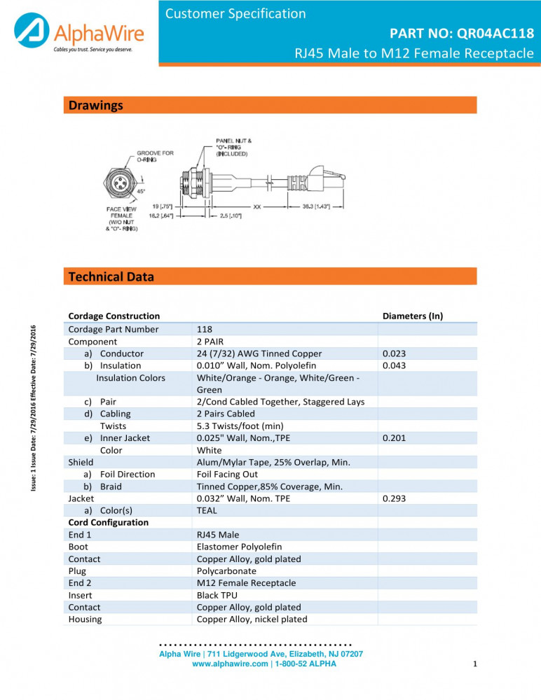 QR04AC118 TL356 technical drawing page 1