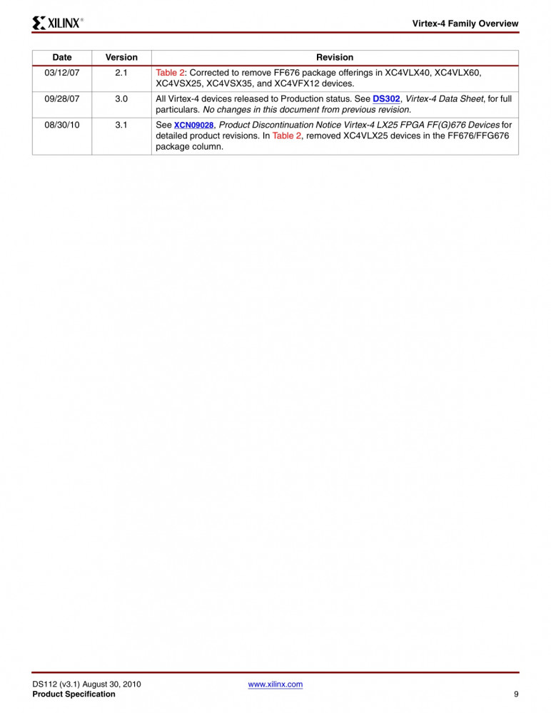DS112 Virtex-4 page 9